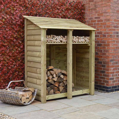 Cottesmore 6ft Log Store with Kindling Shelf - L80 x W150 x H181 cm