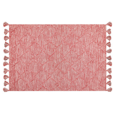 Cotton Area Rug 140 x 200 cm Red NIGDE | DIY at B&Q