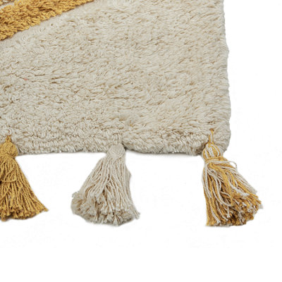 Cotton Area Rug 160 x 230 cm Beige and Yellow BINGOL