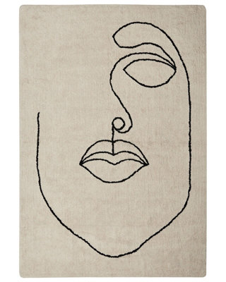 Cotton Area Rug 160 x 230 cm Beige BAYIR