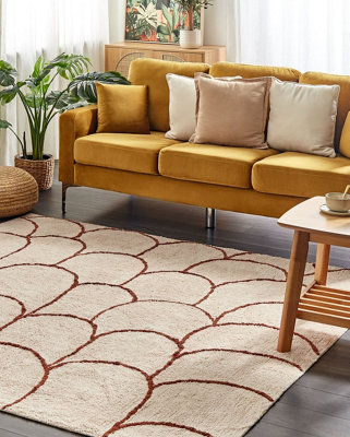 Cotton Area Rug 200 x 200 cm Beige and Brown AVDAN
