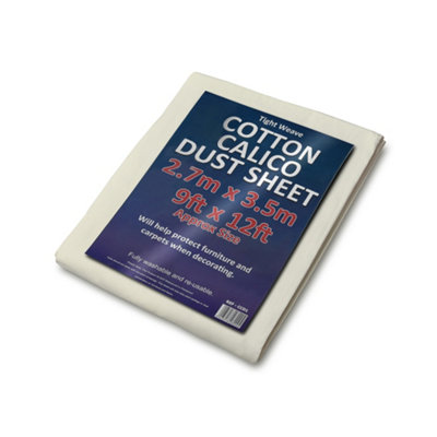 Cotton Calico Dust Sheet 2.7m x 3.6m