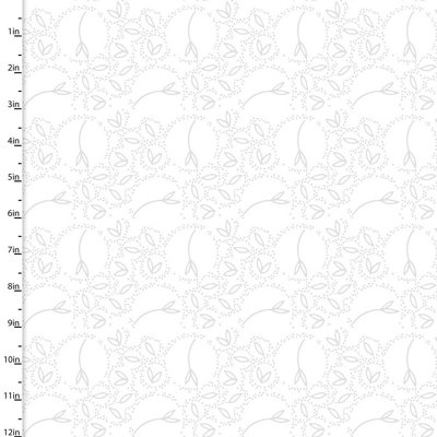 Cotton Craft Fabric 110cm wide x 1m Summer Song Collection-White Lace