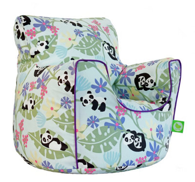 Cotton Light Blue Panda Bean Bag Arm Chair Toddler Size