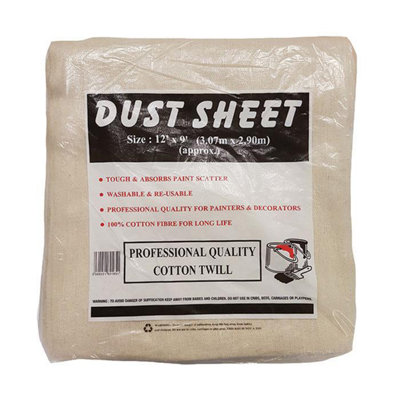 Cotton Twill Dust Sheet 12 x 9' One Colour (One Size)