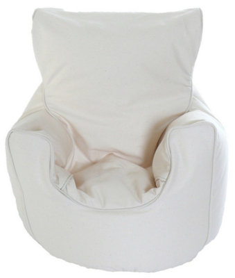 Shop Cotton Twill Natural Bean Bag Arm Chair Toddler Size