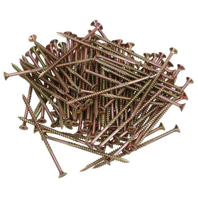 Countersunk Wood Screws 5.0 x 100mm Serrated Edge Prevent Splitting PZ2 ...