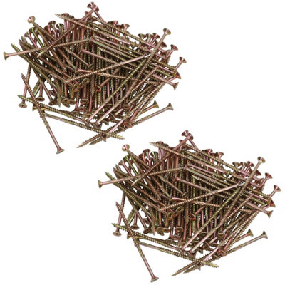 Countersunk Wood Screws 5.0 x 100mm Serrated Edge Prevent Splitting PZ2 ...