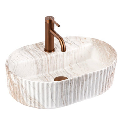 COUNTERTOP WASHBASIN REA MARCELA 50 KALLISTO BEIGE, CERAMIC
