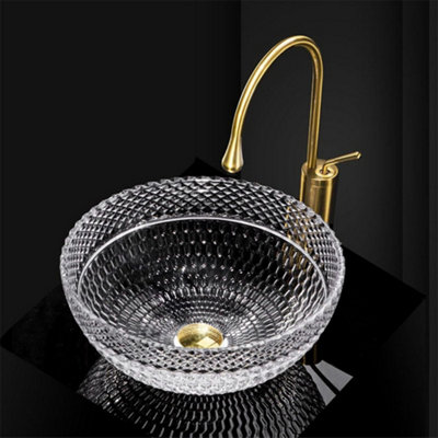 COUNTERTOP WASHBASIN REA SUE TRANSPARENT, GLASS