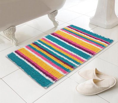 Country Club Bath Mat Stripe Brights 50 x 80 cm | DIY at B&Q