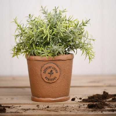 Country Living Aged Faux Herb Pot