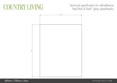 Country Living Meadow Ochre Glass Kitchen Self Adhesive Splashback ...