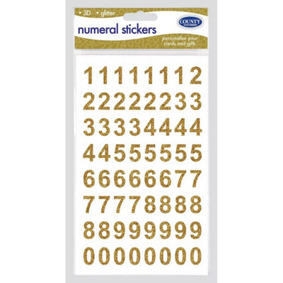 County Stationery Numerical Stickers (Pack of 12) Gold (One Size)