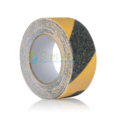 Course Grade Hazard Yellow Black Anti Slip Tape Roll 25mm x 18.3m
