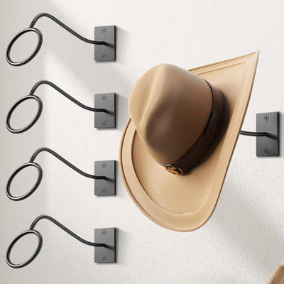 Cowboy hat rack suitable for wall mounting, set of four wall mounted ...