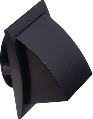 Cowled Duct Cover with Gravity Flap 100mm / 4'' Anthracite Ventilation ...