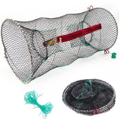 Crab Trap Nets Fishing Pot Basket for Crab, Prawn, Shrimp, Lobster & Eel