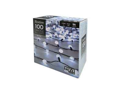 Crackle Ball String Lights - White