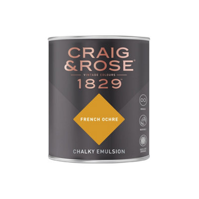 Craig & Rose 1829 French Ochre Chalky Paint 750ML