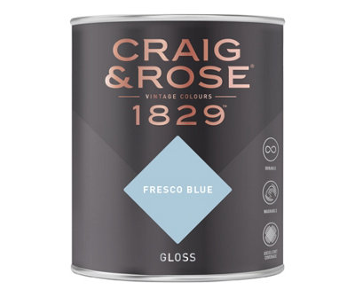 Craig & Rose 1829 Fresco Blue Gloss Paint 750ml