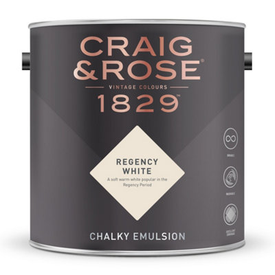 Craig & Rose 1829 Regency White Chalky Paint 750ML | DIY at B&Q