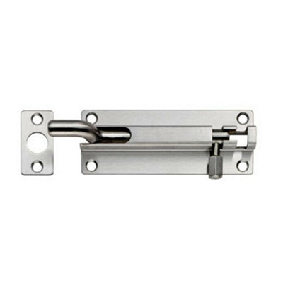 Cranked Barrel Surface Mounted Door Bolt Lock 100 x 38mm Satin ...