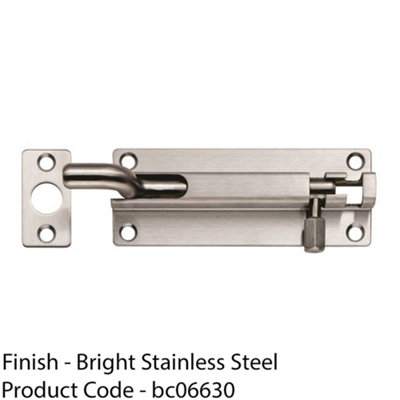 Cranked Barrel Surface Mounted Sliding Door Bolt Lock 80mm x 38mm ...