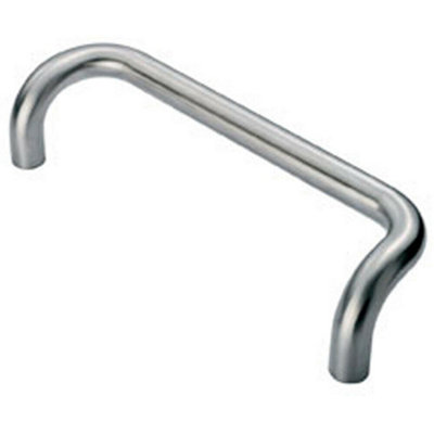 Buy Cranked Pull Handle 325 x 25mm 300mm Fixing Centres Satin Stainless ...
