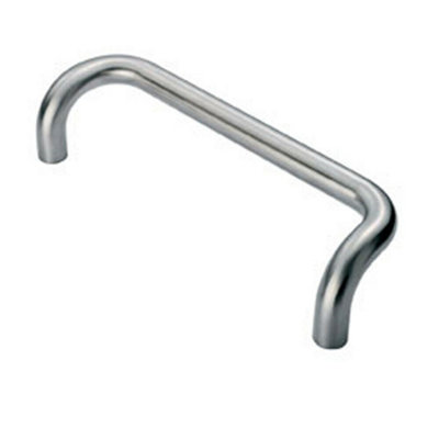 Buy Cranked Pull Handle 325 x 25mm 300mm Fixing Centres Satin Stainless ...