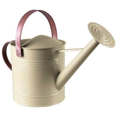 Cream 4.5L Metal Watering Can with Sprinkler Nozzle & Pink Handle ...