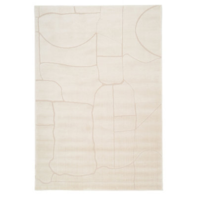 Cream Beige Scandi Style Velvety Soft Rug 80x150cm | DIY at B&Q