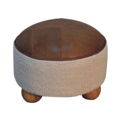 Cream Boucle Buffalo Footstool | DIY at B&Q