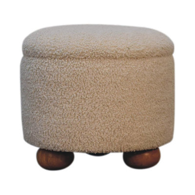 Cream Boucle Storage Footstool | DIY at B&Q