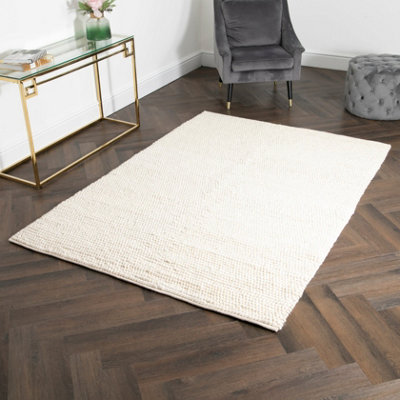 Cream Bubble Large Wool Rug 120 x 180cm
