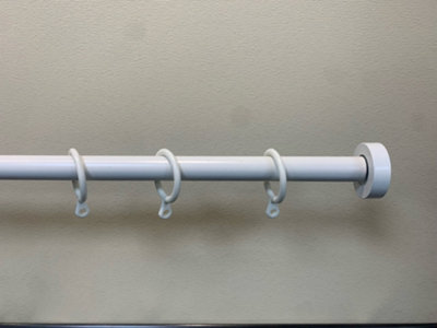 Cream Curtain Pole for Patio 150 to 280cm Extendable Curtain Pole ...