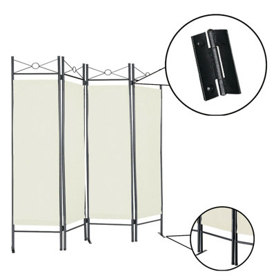 Cream Folding Room Divider Paravent Wall Partition Privacy Screen Separator