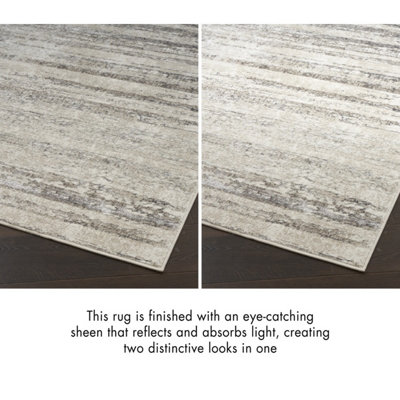 Cream Grey Abstract Modern Living Room Bedroom & Dining Room Rug-69 X ...
