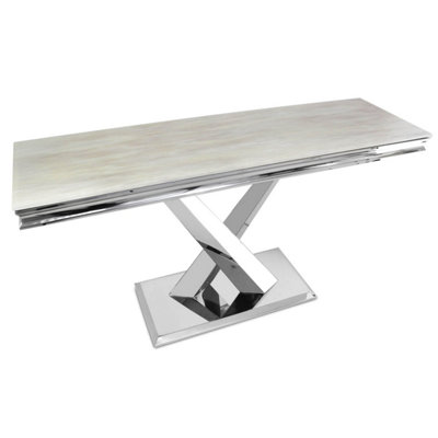 Cream Marble Top Modern Console Table Hallway Side Table Living Room ...