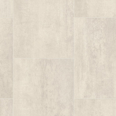 Cream Stone Effect Anti-Slip Vinyl Flooring For LivingRoom, Kitchen, 3 ...