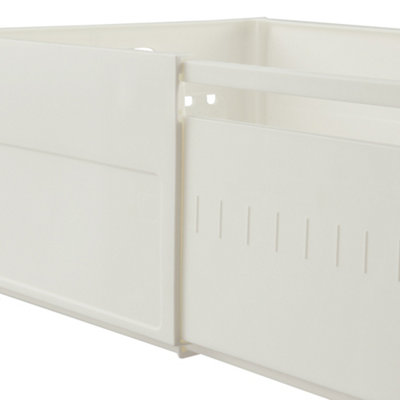 Cream White Collapsible Expandable Drawer Desktop Storage Organiser,Size S