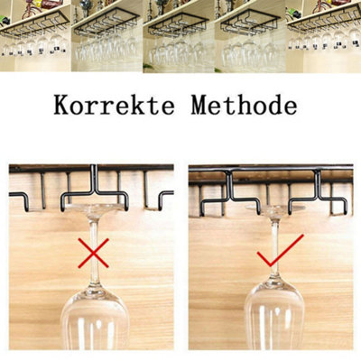 Creative 3 Slots Rack Under Cabinet Wine Glass Storage Hanger for Bar