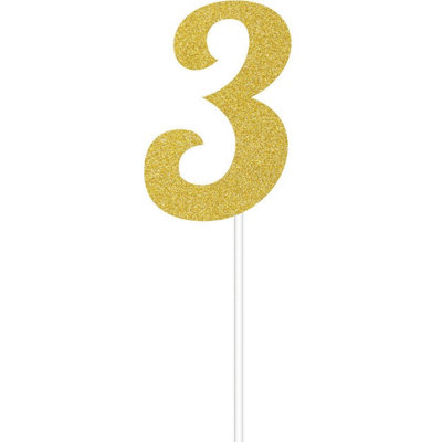 Buy Creative Converting Glitter 3 Cake Topper Gold (One Size) | DIY at B&Q