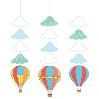 Creative Converting Up & Away Hot Air Balloon Hanging Decoration (Pack ...