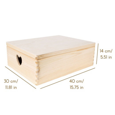 Creative Deco Unpainted Rectangular Storage Box 40 x 30 x 14 cm (+/-1 ...