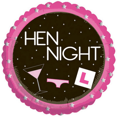 Creative Party 18 Inch Hen Night Foil Balloon Pink/Black (One Size)