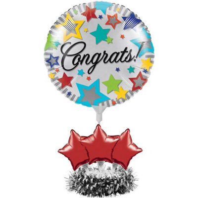 Creative Party Congrats Balloon Weight Centrepiece Set White ...