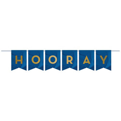 Creative Party Foil Customisable Banner With Stickers Navy Blue/Gold ...