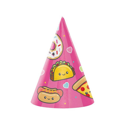 Creative Party Food Fun Party Hats (Pack of 8) Multicoloured (One Size)