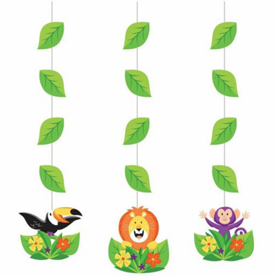 Creative Party Jungle Safari Cut Out Hanging Decoration (Pack of 3 ...